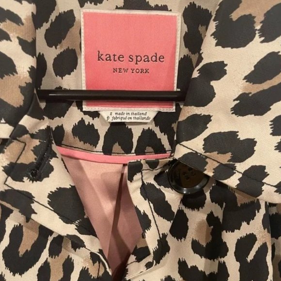 kate spade | Jackets & Coats | Kate Spade Animal Print Trench Coat ...